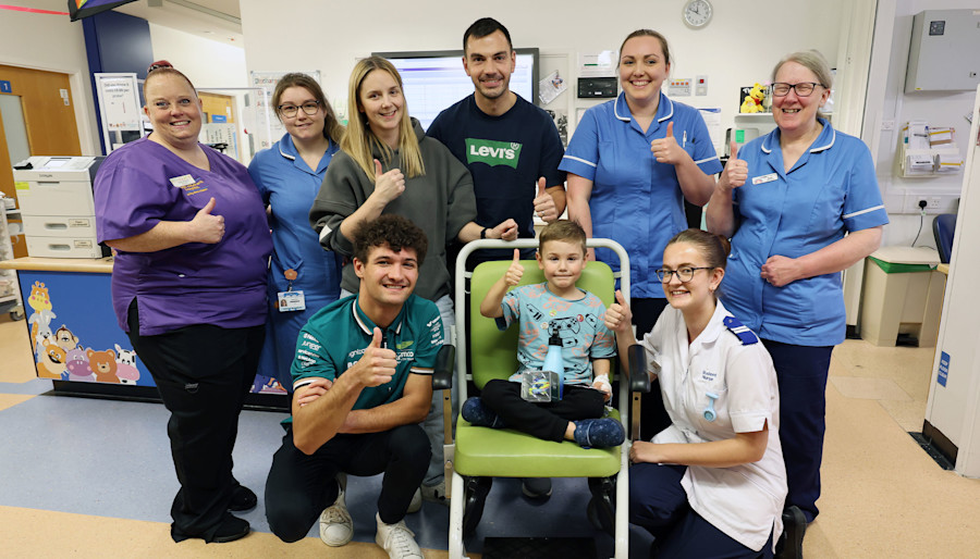 Visiting children's hospitals on our Make A Mark tour - Aston Martin F1 ...