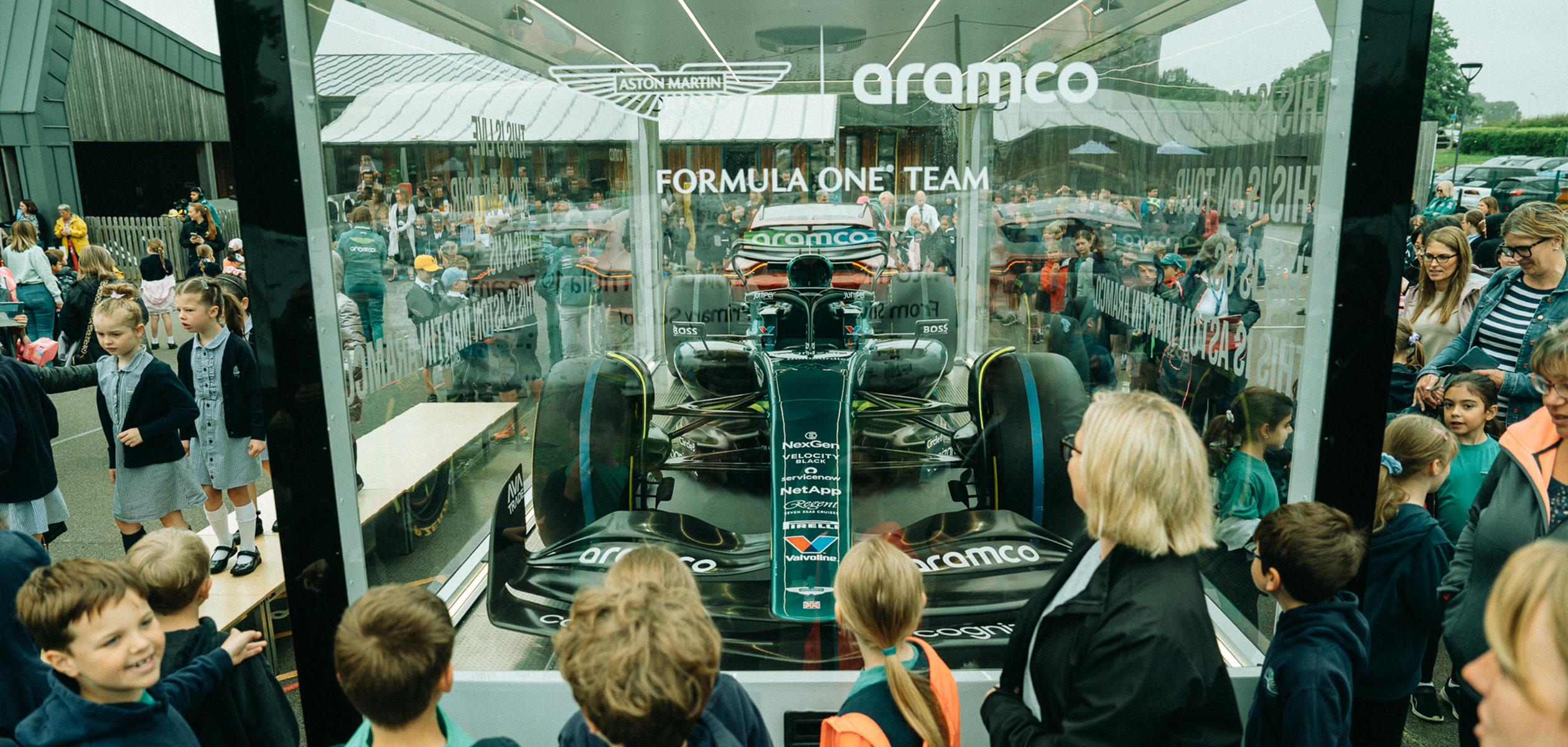 Aston Martin Aramco makes a pitstop at Silverstone Primary School ...