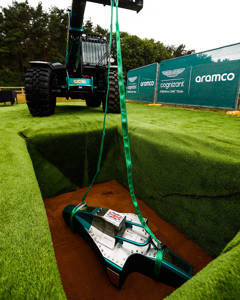 JCB buries fan-chosen time capsule beneath new Aston Martin F1 factory ...